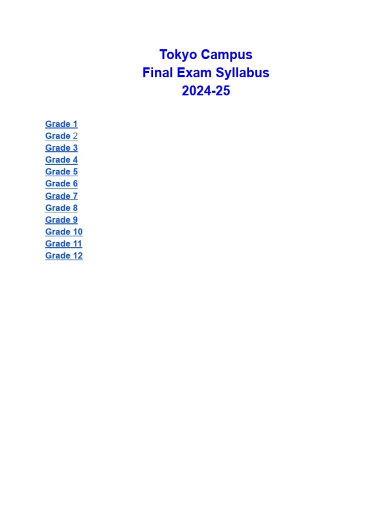Final Exam Syllabus 202425 Tokyo Campus | PDF | Force | Newton's Laws ...