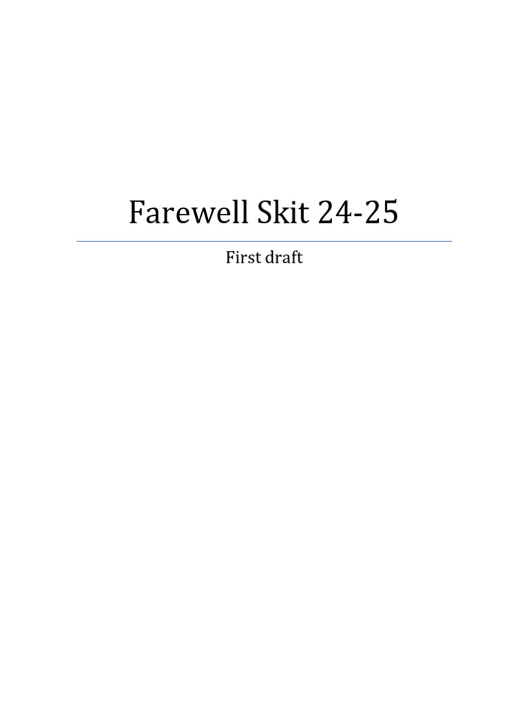 Farewell Skit 202 | PDF