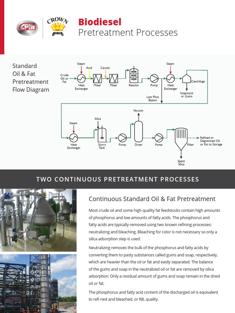 Continuous Biodiesel Pretreatment Process | PDF | Oil | Pump