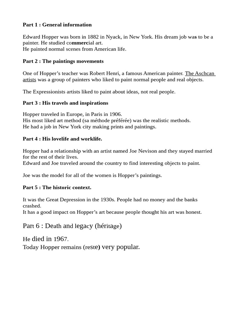 Hopper&Amp #039 S Biography 4D | PDF