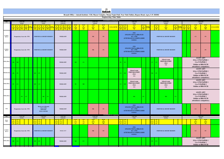 Time-Table - Engineering - 2024-25 (Agra) - Google Sheets-5 | PDF