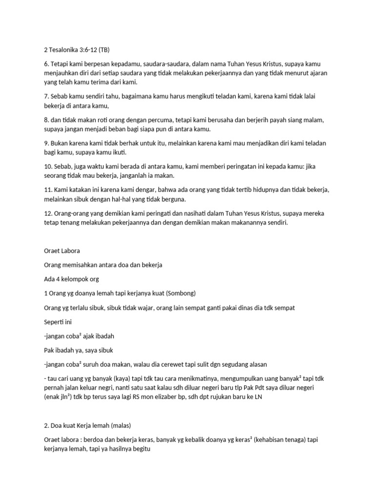 Berdoa Dan Bekerja | PDF