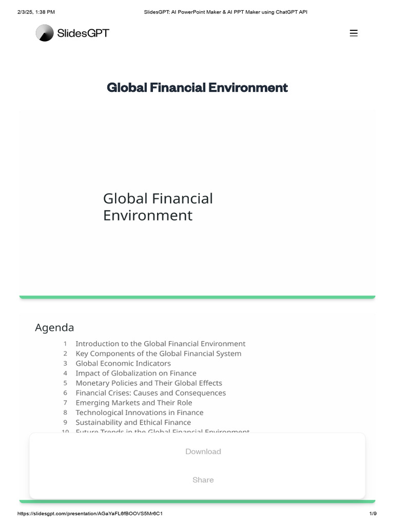 SlidesGPT_ AI PowerPoint Maker & AI PPT Maker using ChatGPT API | PDF | Global Financial System ...