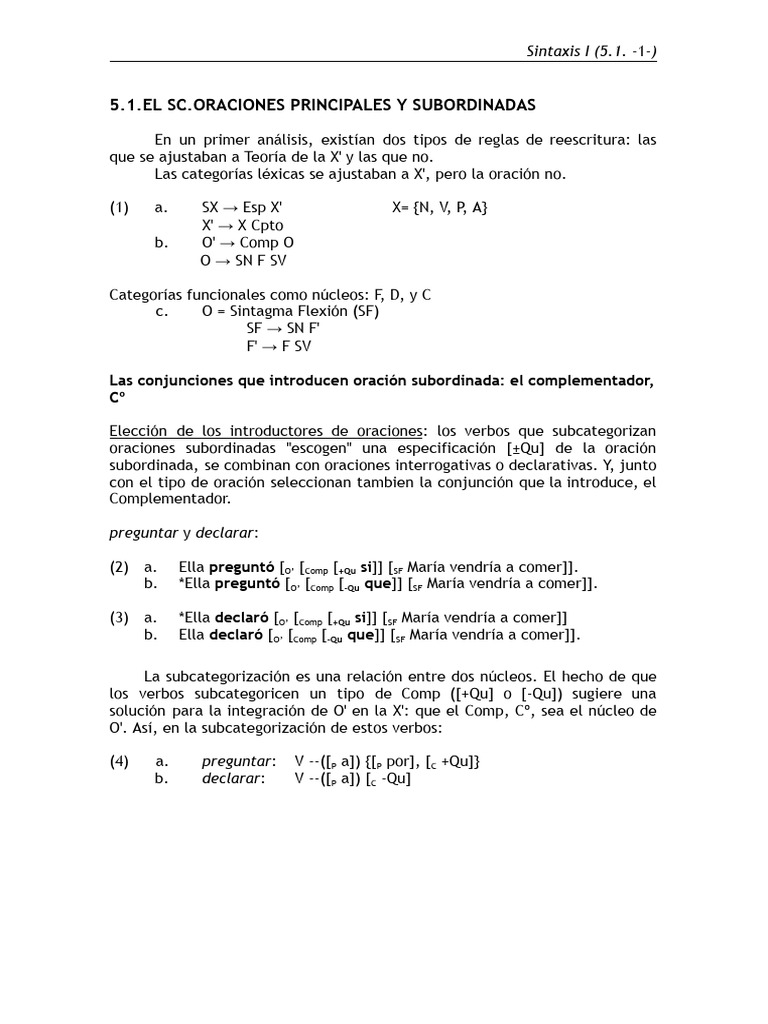 Sintaxis II | PDF | Oración (Lingüística) | Asunto (gramática)