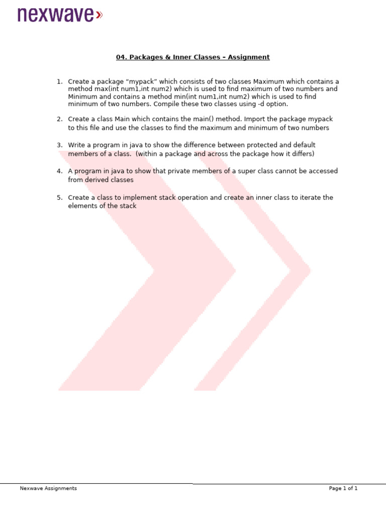Java Packages and Inner Classes Assignment | PDF