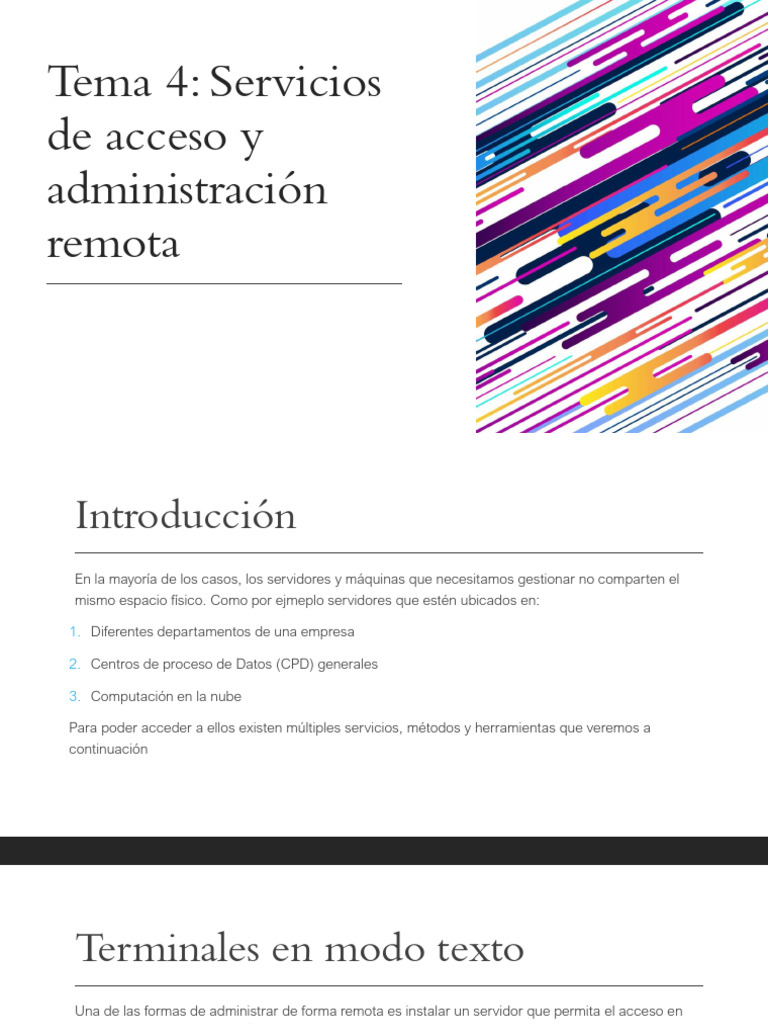 Servicios de Acceso y Administración Remota | PDF | Cubierta segura ...