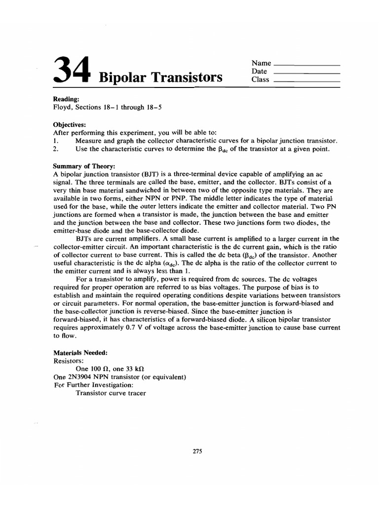 BJT Exp | PDF