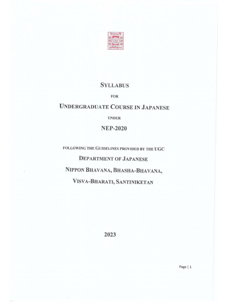 (NEP) Syllabus 2023-24 | PDF