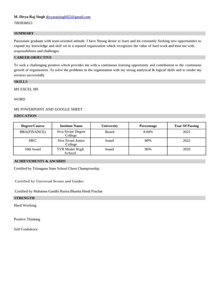DOC-20240922-WA0013 L.docx Divya Raj 2024 Resume - Docx 4 | PDF