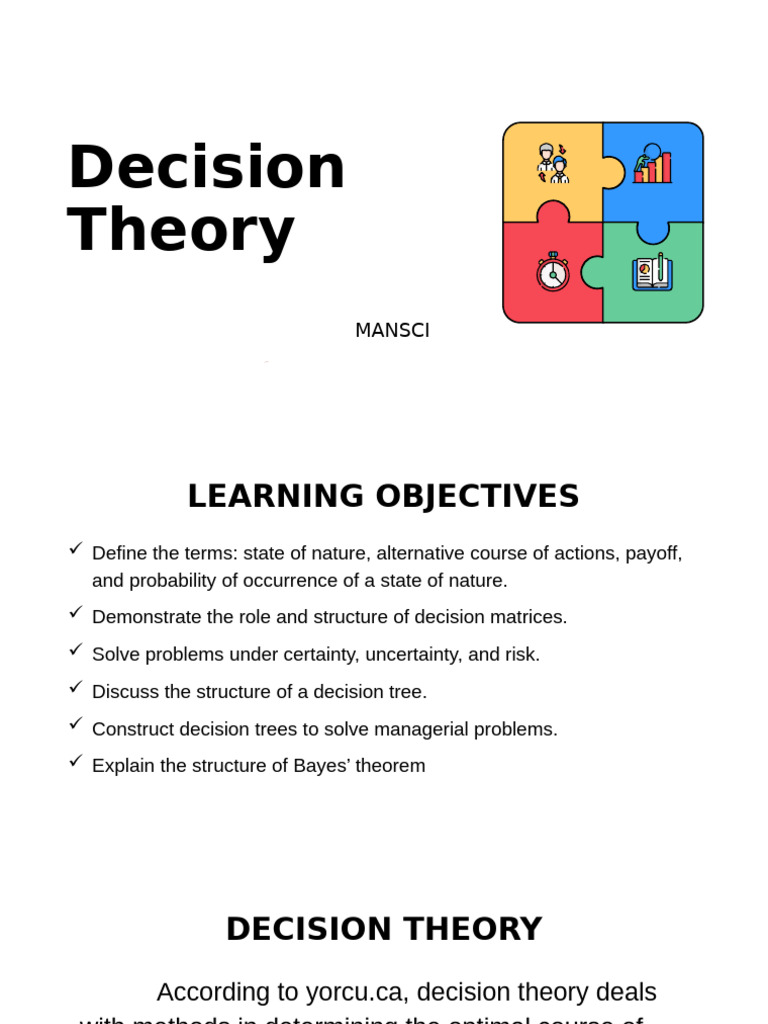 Understanding Decision Theory in Management | PDF | Risk | Probability ...