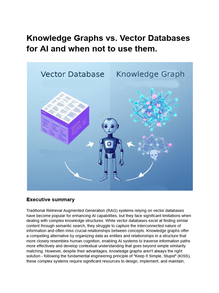 Knowledge Graphs v Vector Databases and when not to use them! | PDF ...