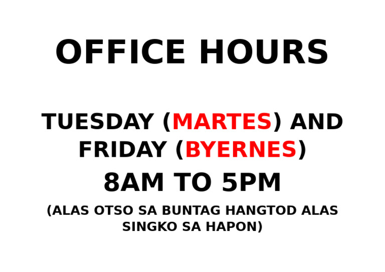 Office Hours | PDF