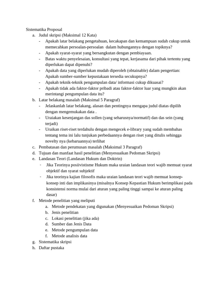 Sistematika Proposal | PDF