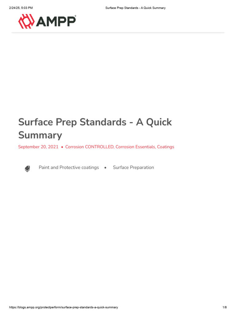 Surface Preparation Standards Overview Pdf Rust Paint