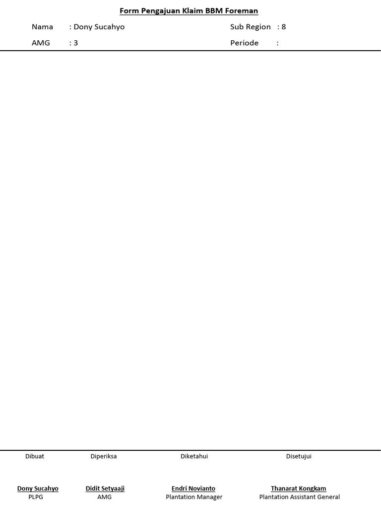 Form BBM Foreman | PDF