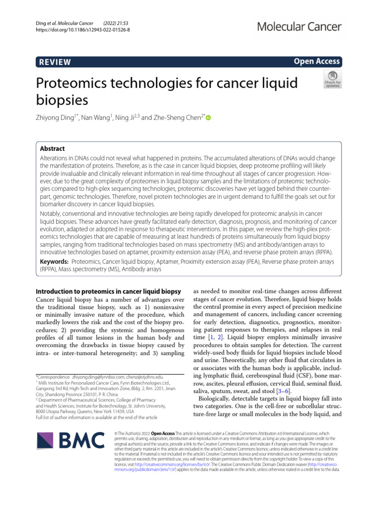 T NG Quan Proteomics | PDF | Proteomics | Biopsy