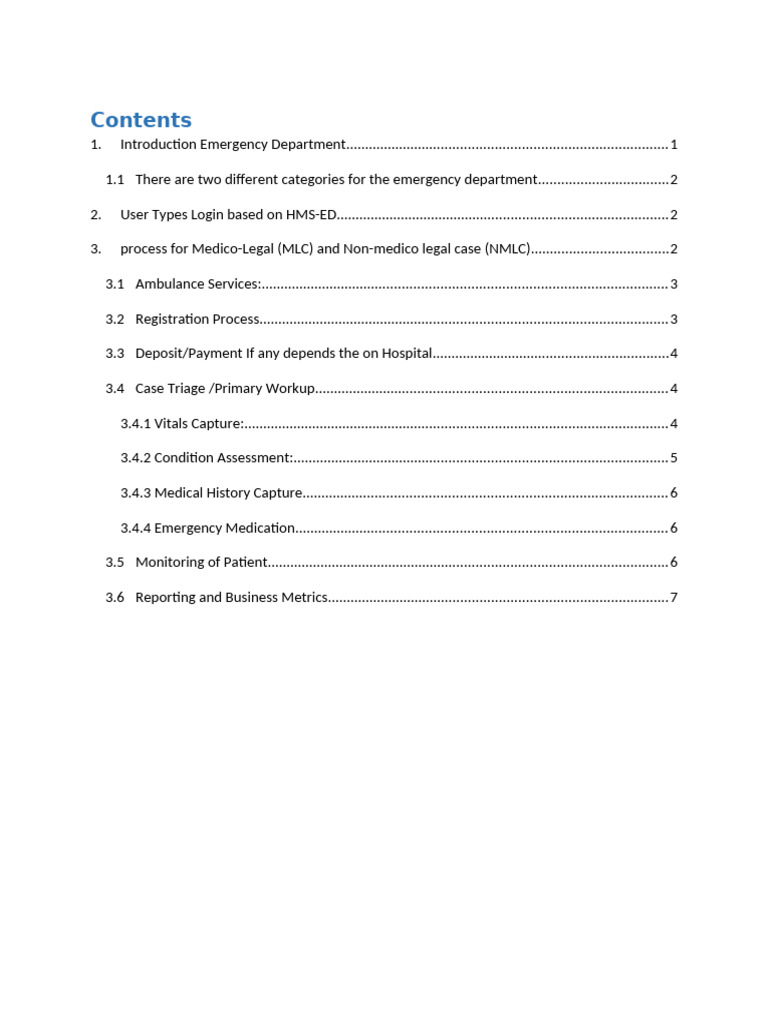 HMS ED Workflow Draft (13!09!2022) | PDF | Emergency Department ...
