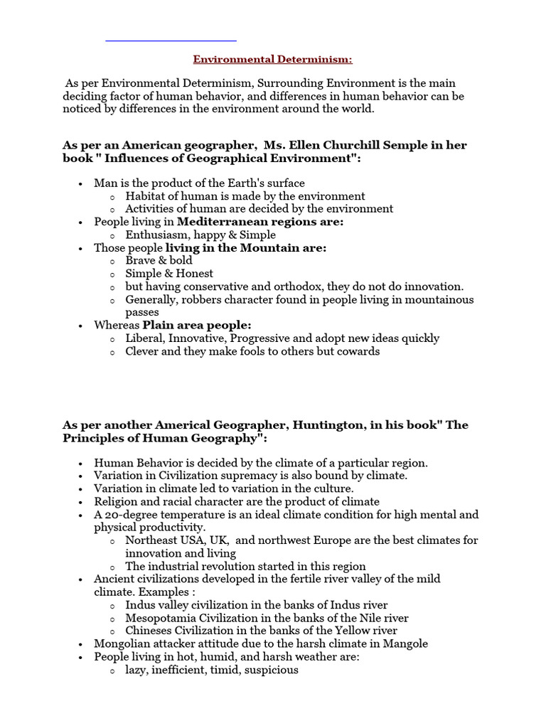Environmental Determinism | PDF | River | Civilization