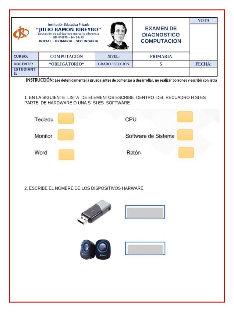 EXAMEN DE COMPUTACION 6TO DE PRIMARIA | PDF