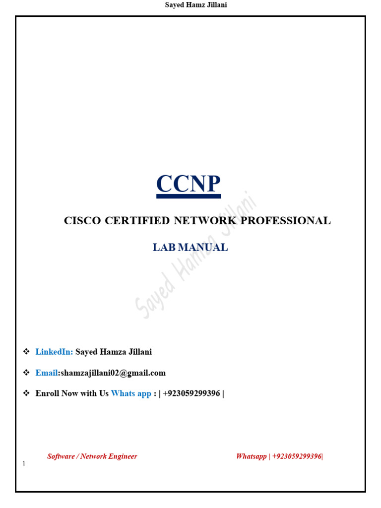 CCNP Lab | PDF | Ip Address | Communications Protocols