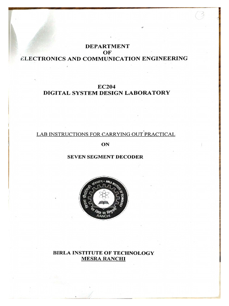 Seven segment decoder | PDF | Binary Coded Decimal | Electronic Circuits