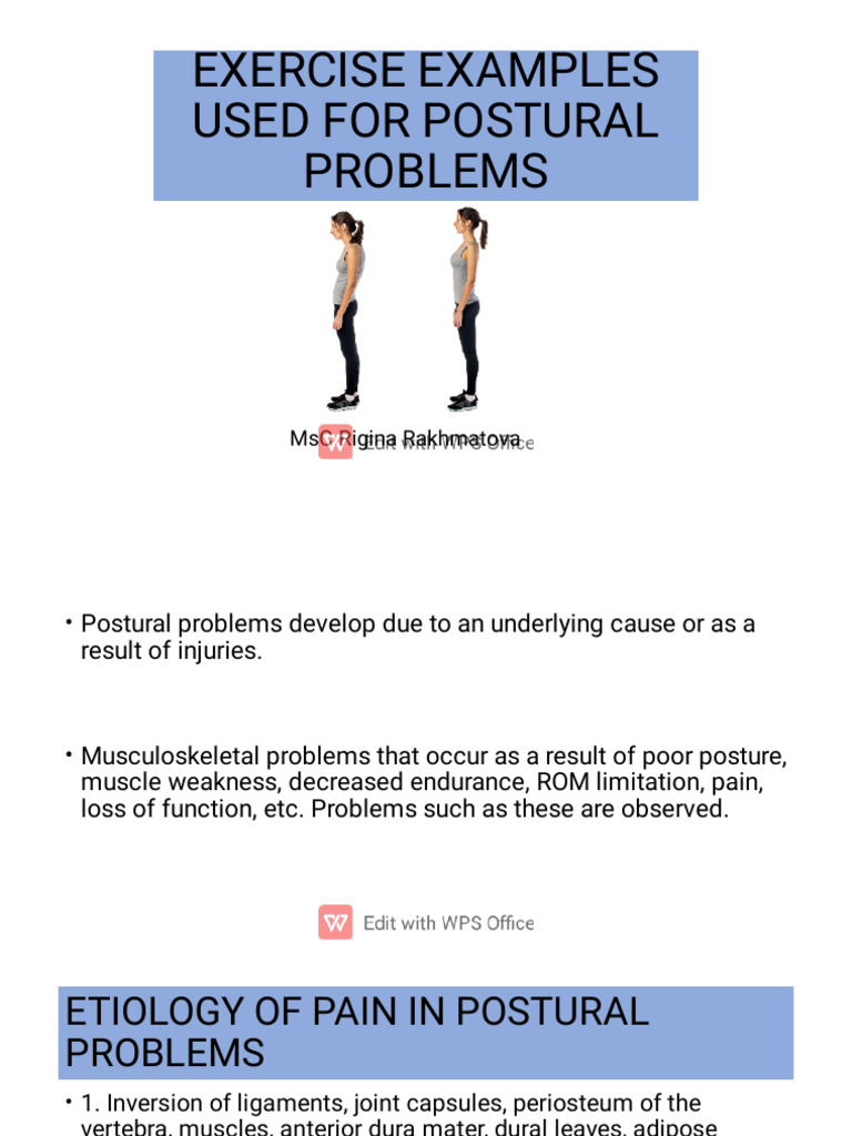 Exercise Examples Used For Postural Problems | PDF | Anatomical Terms ...