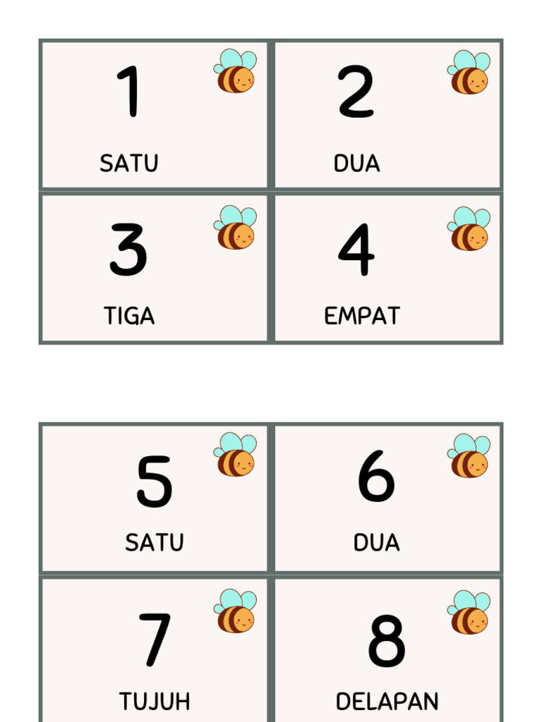 Animal Illustration Number Flash Card | PDF