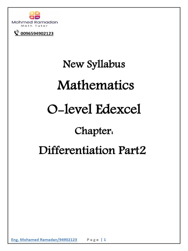 Differentiation Part2 | PDF