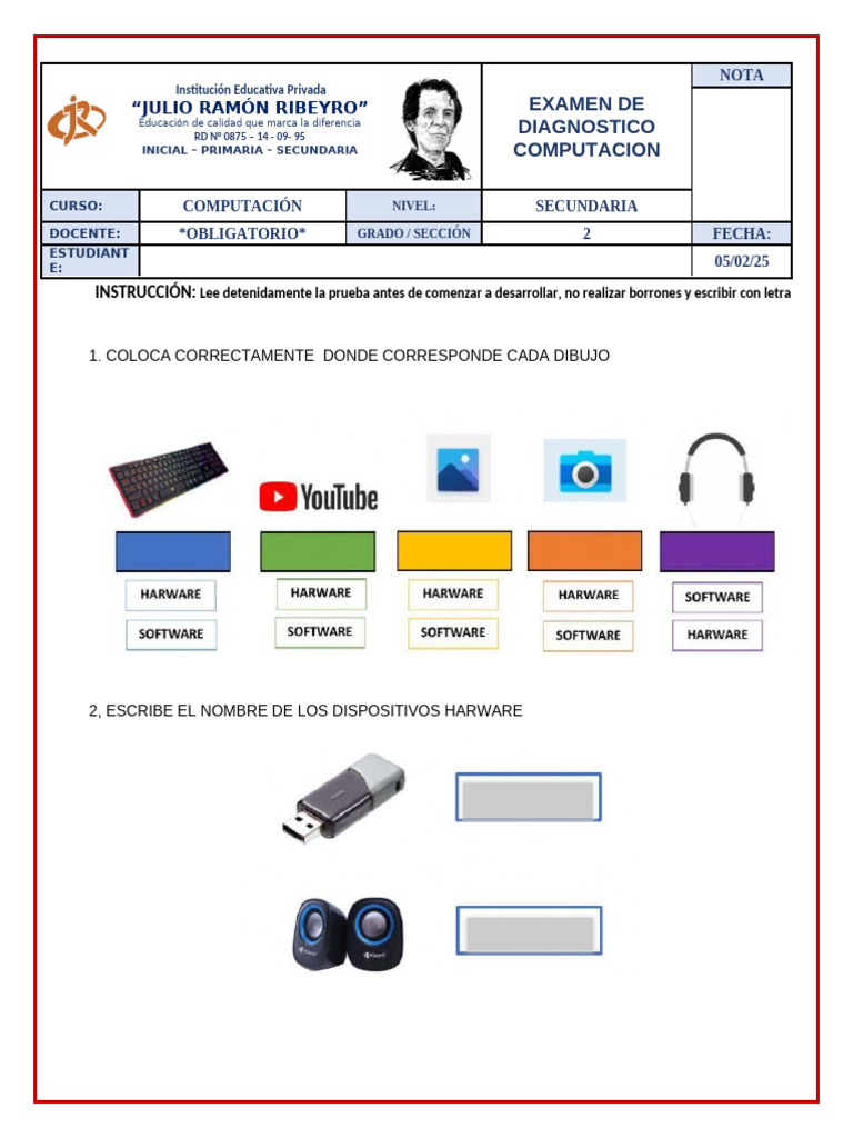 EXAMEN DE COMPUTACION 2 SECUNDARIA | PDF