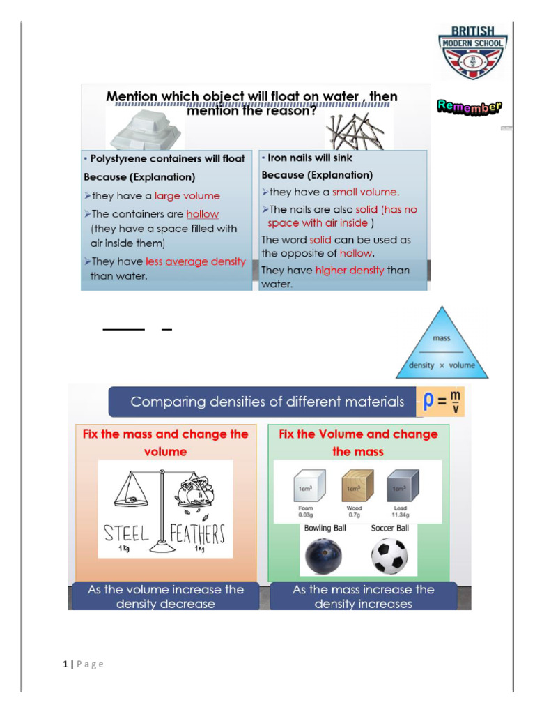Unit 3 Forces and energy study notes | PDF | Thermal Conduction | Density