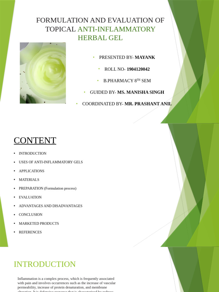 Herbal Antiinflammatory Gel Mayank New 1 | PDF | Topical Medication ...