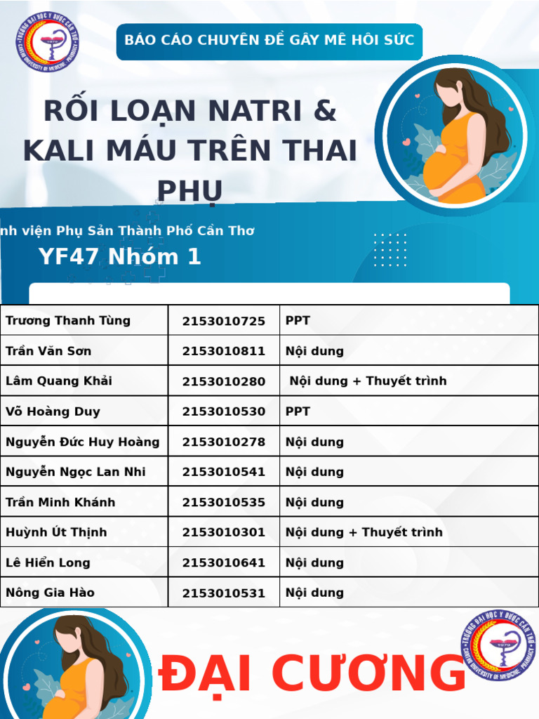 Rối Loạn Natri & Kali Máu Trên Thai Phụ | PDF