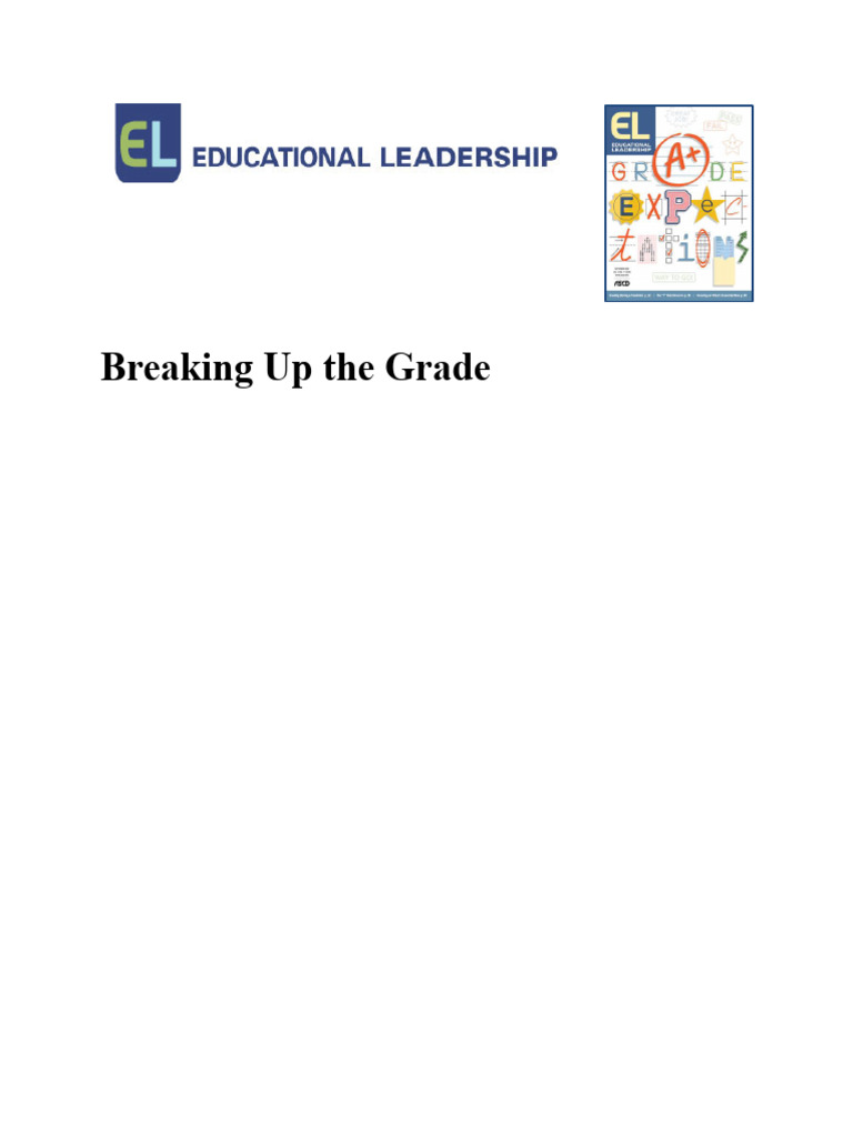 Breaking-Up-the-Grade | PDF | Learning | Homework