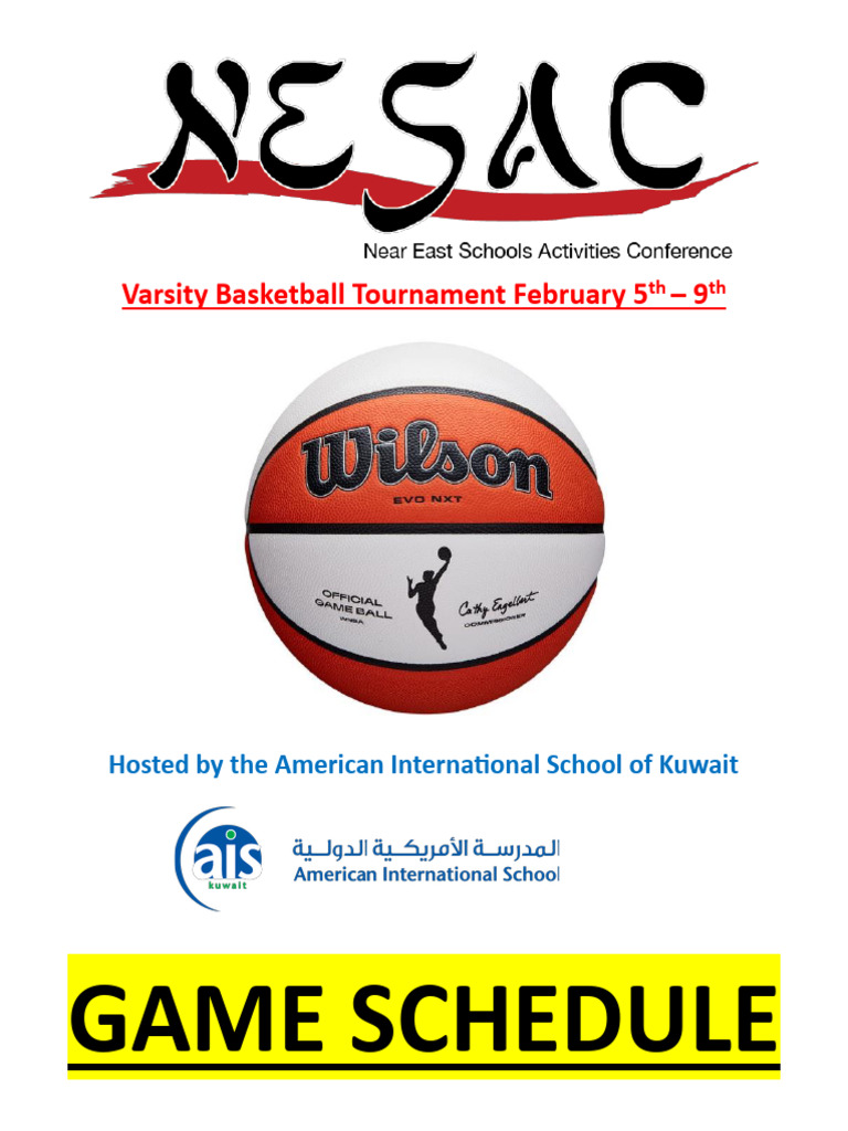 Game Schedule - Boys and Girls NESAC V BBALL 2025 | PDF | Competition | Sports Competitions