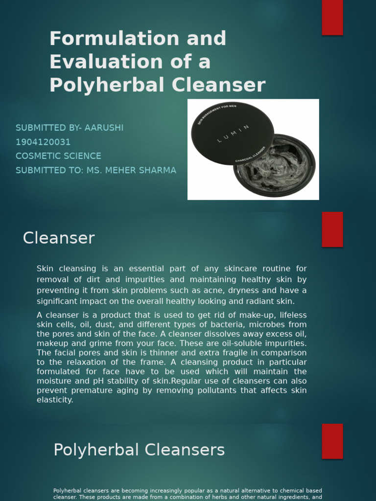 CLEANSER COSMETIC SCIENCE arushi | PDF | Ethanol | Essential Oil
