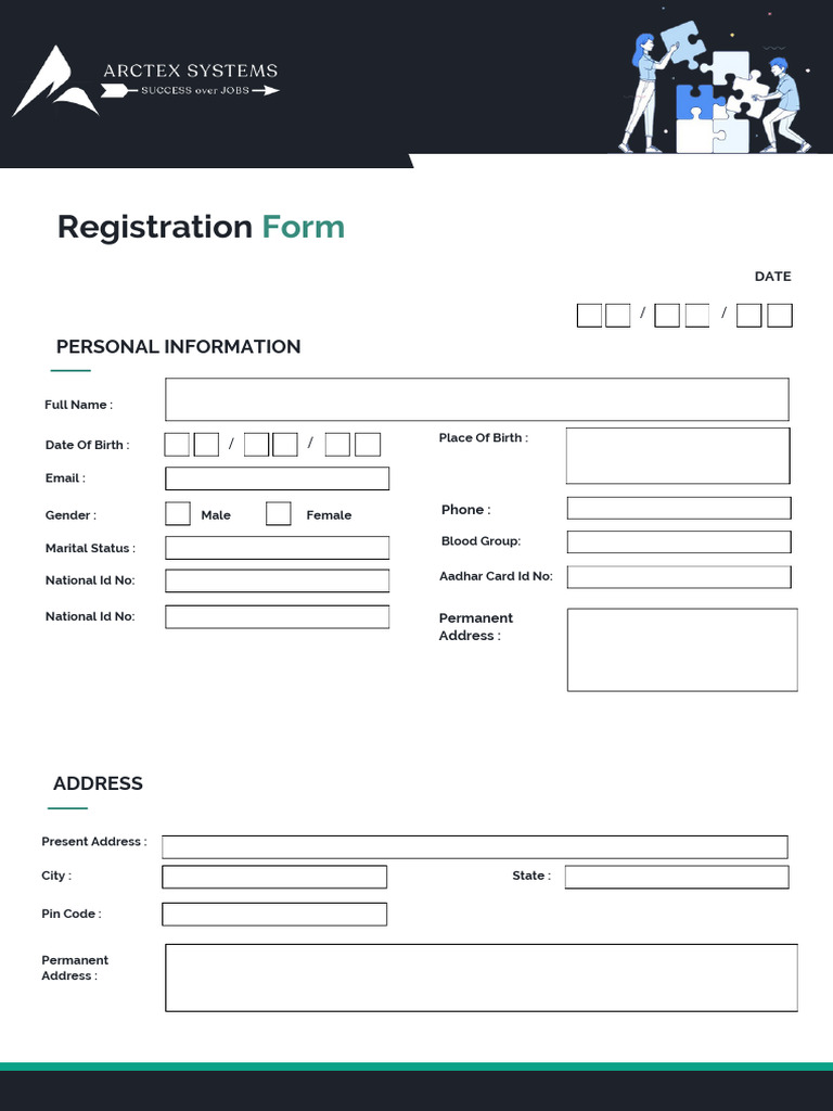 Teal Minimal School Registration Form (3) | PDF