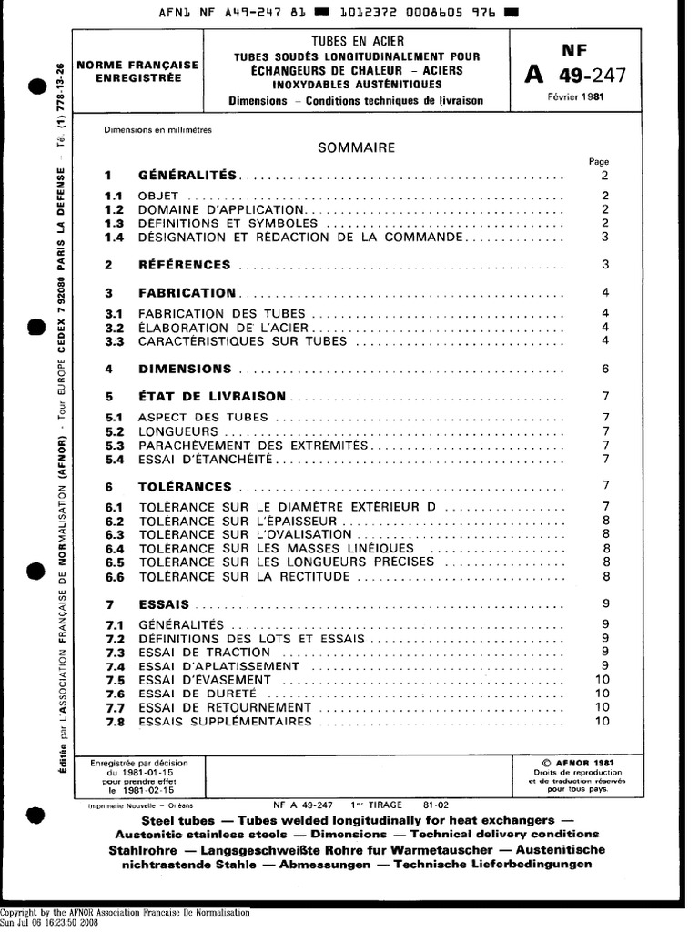 Afnor NF A49-247 | PDF