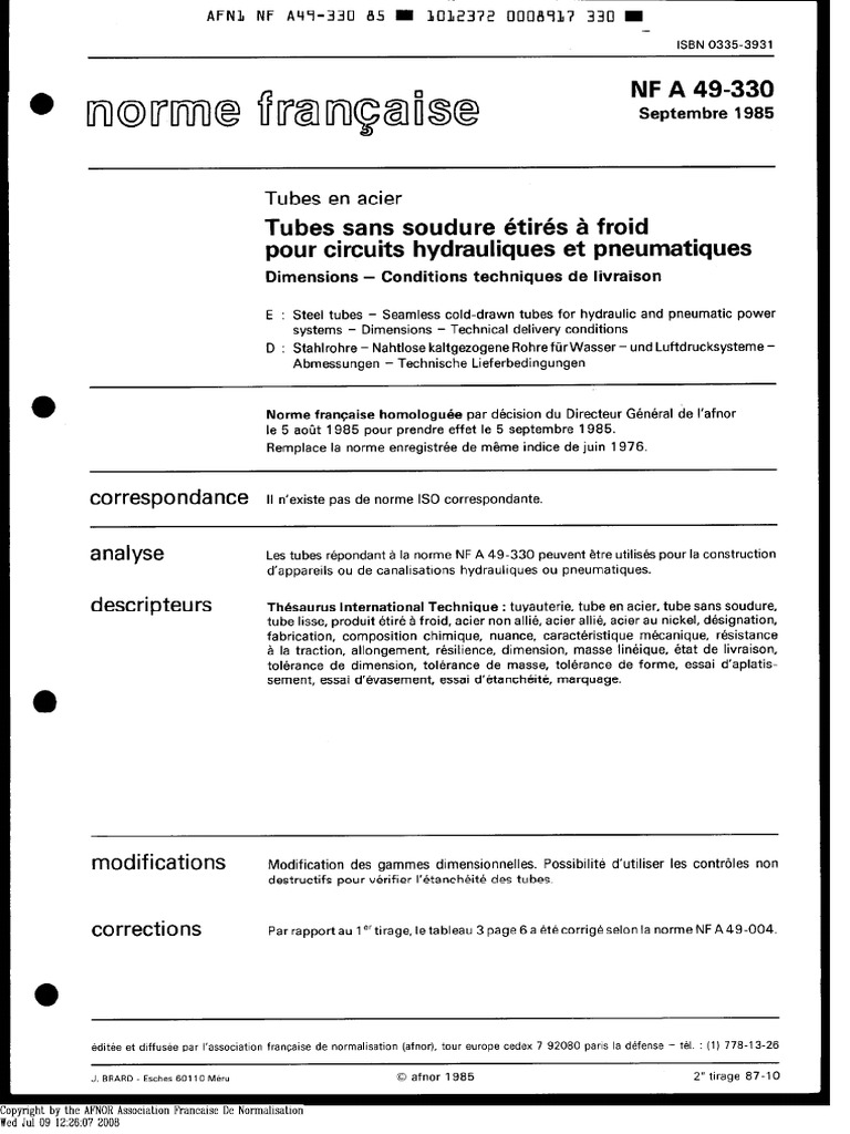 Afnor NF A49-330 | PDF