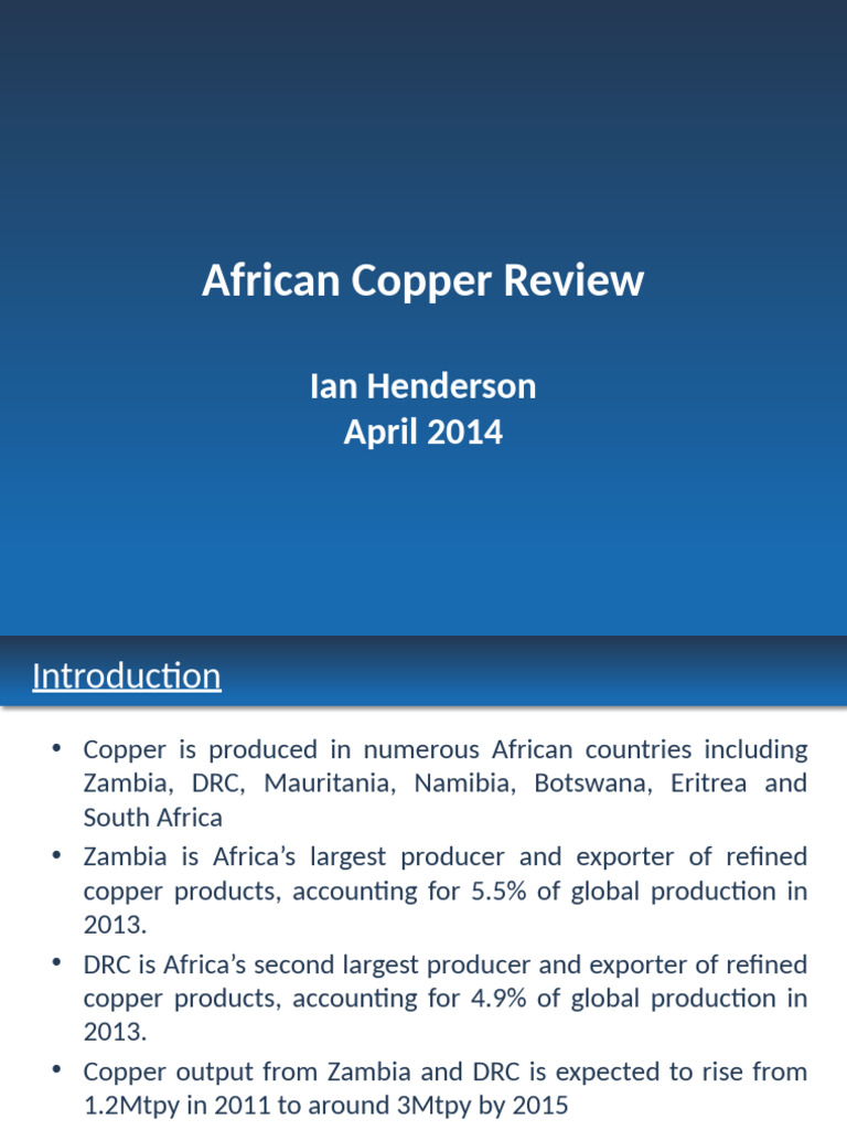 Africa Copper Review - April14 | PDF | Zambia | Copper
