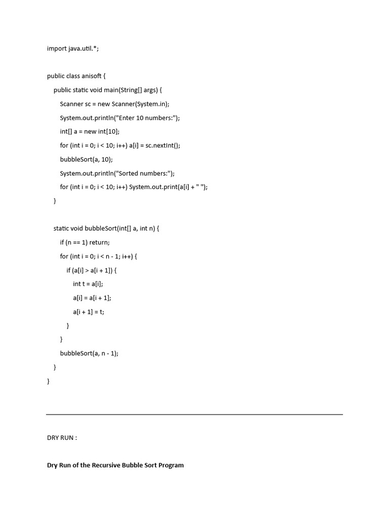 BUBBLESORT_BINARYSEARCH_RECURSION | PDF | Theoretical Computer Science | Computer Science