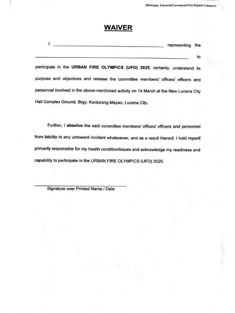 Waiver, Event Diagram, Game Mechanics I - C FBEF-UFO 2025 | PDF