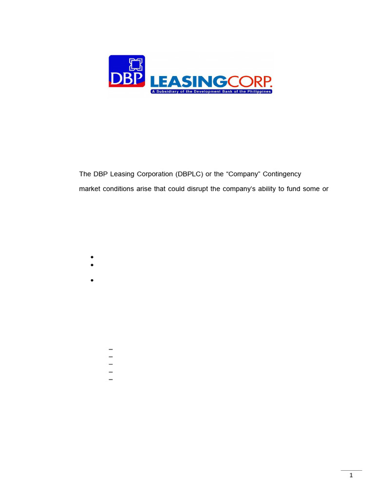 DLC_Contingency_Funding_Plan_CFP | PDF | Market Liquidity | Stress Test ...