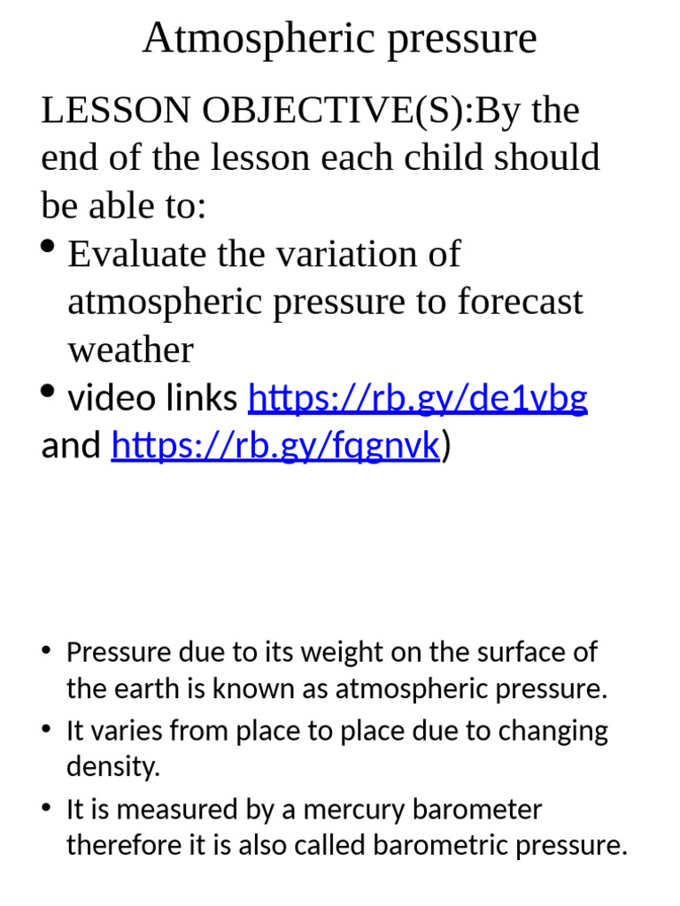 21 Atmospheric Pressure | PDF | Pressure | Atmosphere
