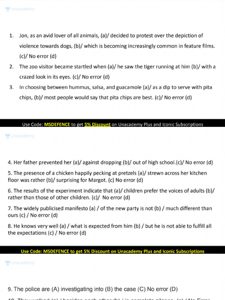Preposition Practice For CDSAFCATCAPFSSCNDA 2024 No Anno | PDF