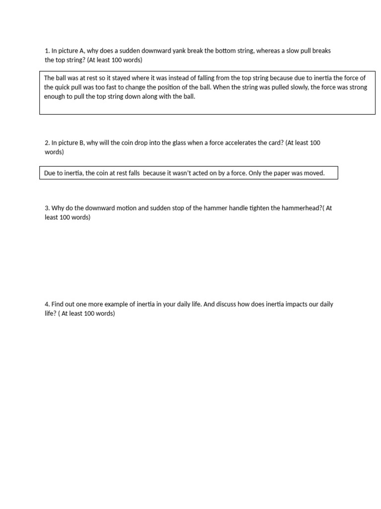 Writing Assignment 1 - Understanding Inertia | PDF