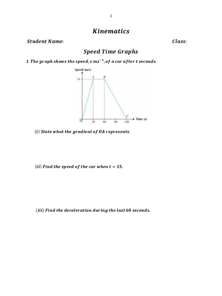 KINEMATICS O LEVEL | PDF
