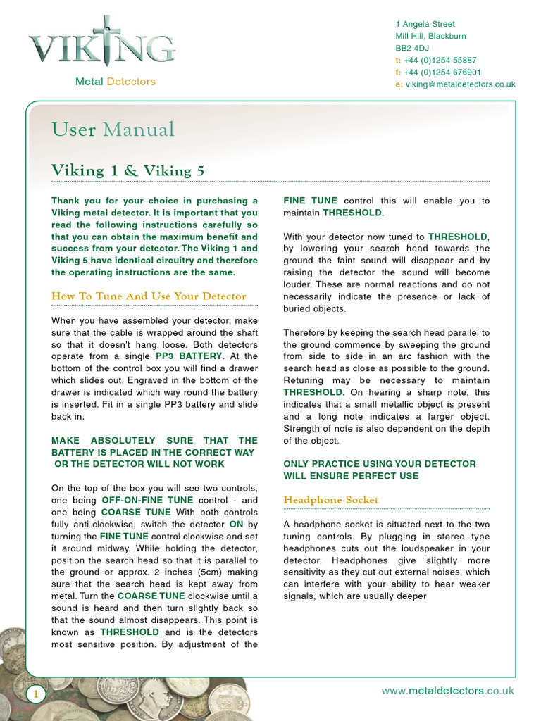 Viking 1 and Viking 5 User Manual | PDF | Headphones | Electrical ...