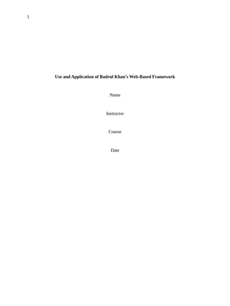 405797063-Using and Applying Badrul Khan's Web-Based Framework | PDF | Web Design | World Wide Web