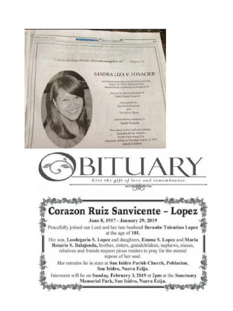 Sample Obituary | PDF