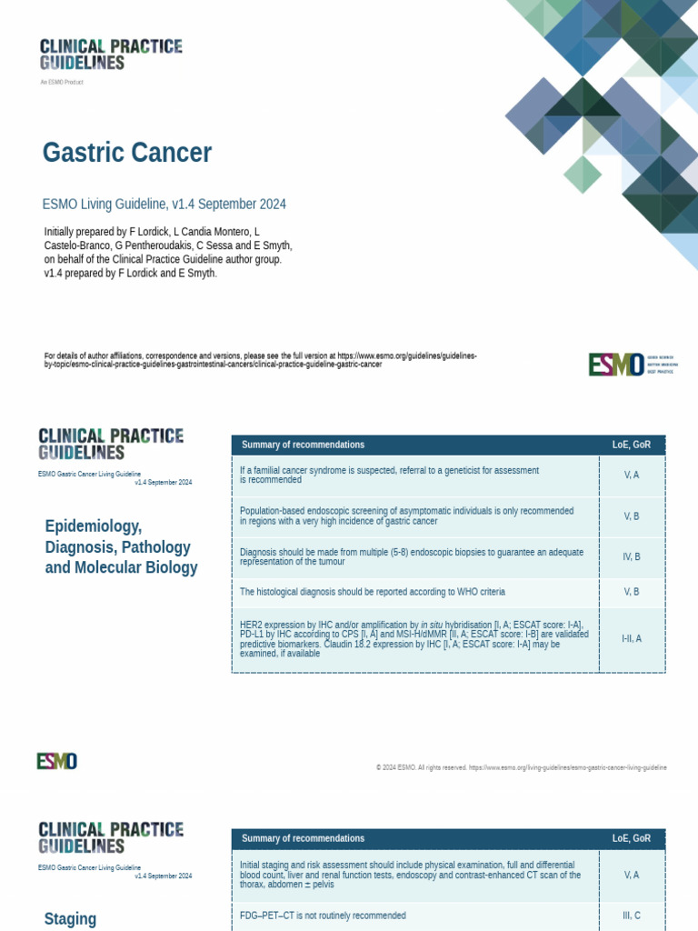 Clinical-Practice-Guidelines-Slideset-Gastric-Cancer | PDF | Metastasis ...